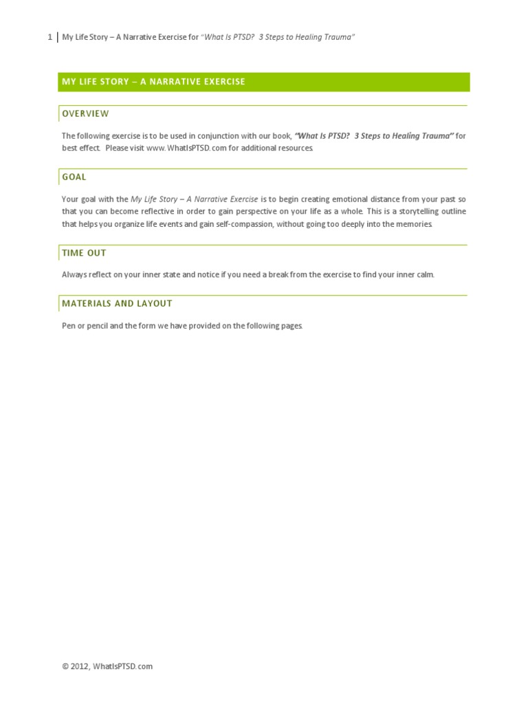 My Life Story - A Narrative Exercise | PDF