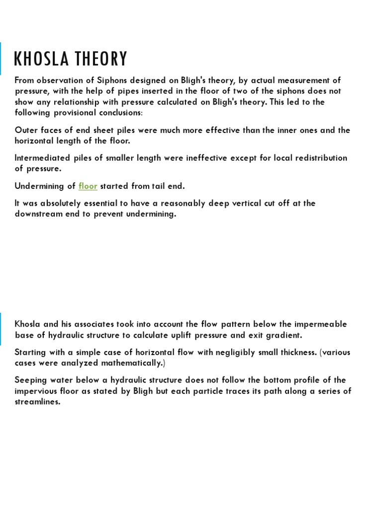 Khosla Theory | PDF | Soil Mechanics | Force