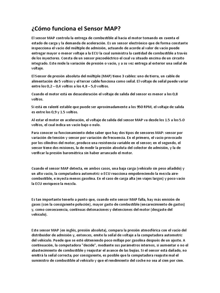 Cómo Funciona El Sensor MAP | PDF | Electrónica | Vacío