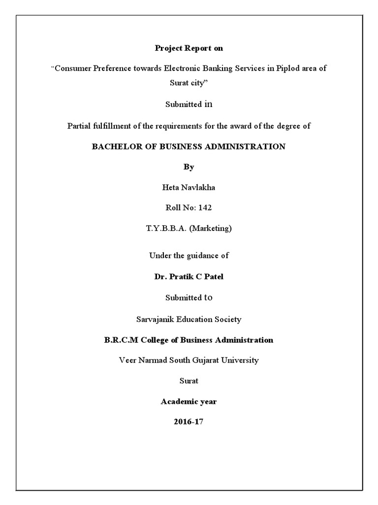 Consumer Preference towards E-Banking Services | PDF | Online Banking ...