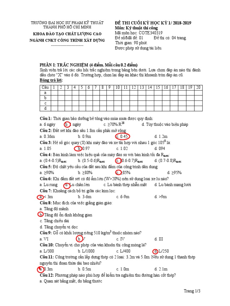 Đề thi HK1 18 19 CLC 01 | PDF