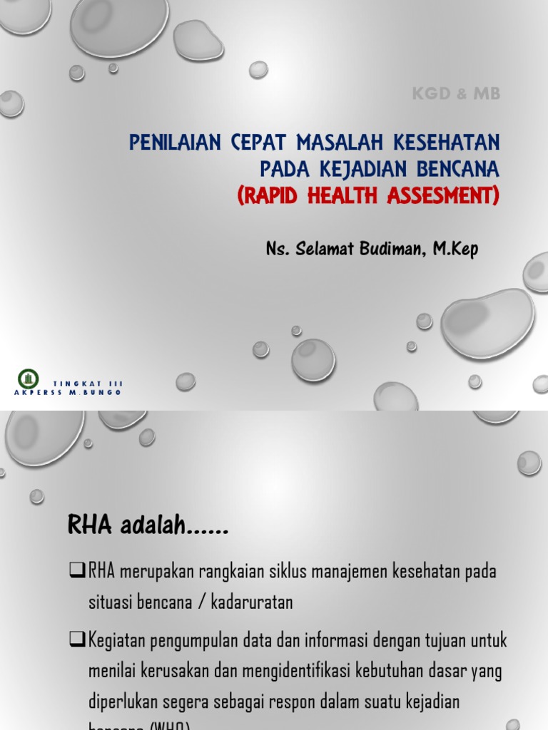 Rapid Health Assesment | PDF | Kesehatan Holistik