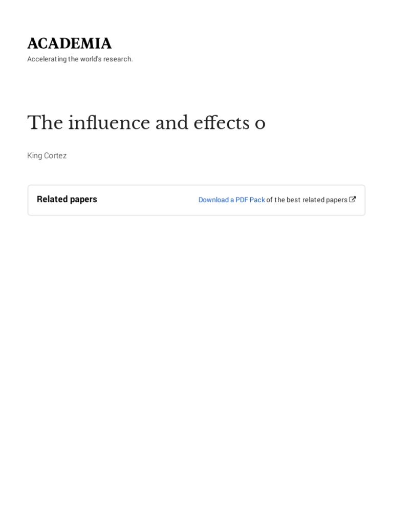 The Influence and Effects o With Cover Page v2 | PDF | Science ...