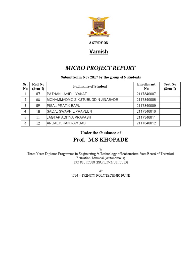 Chemistry Micro Project | PDF | Varnish | Materials