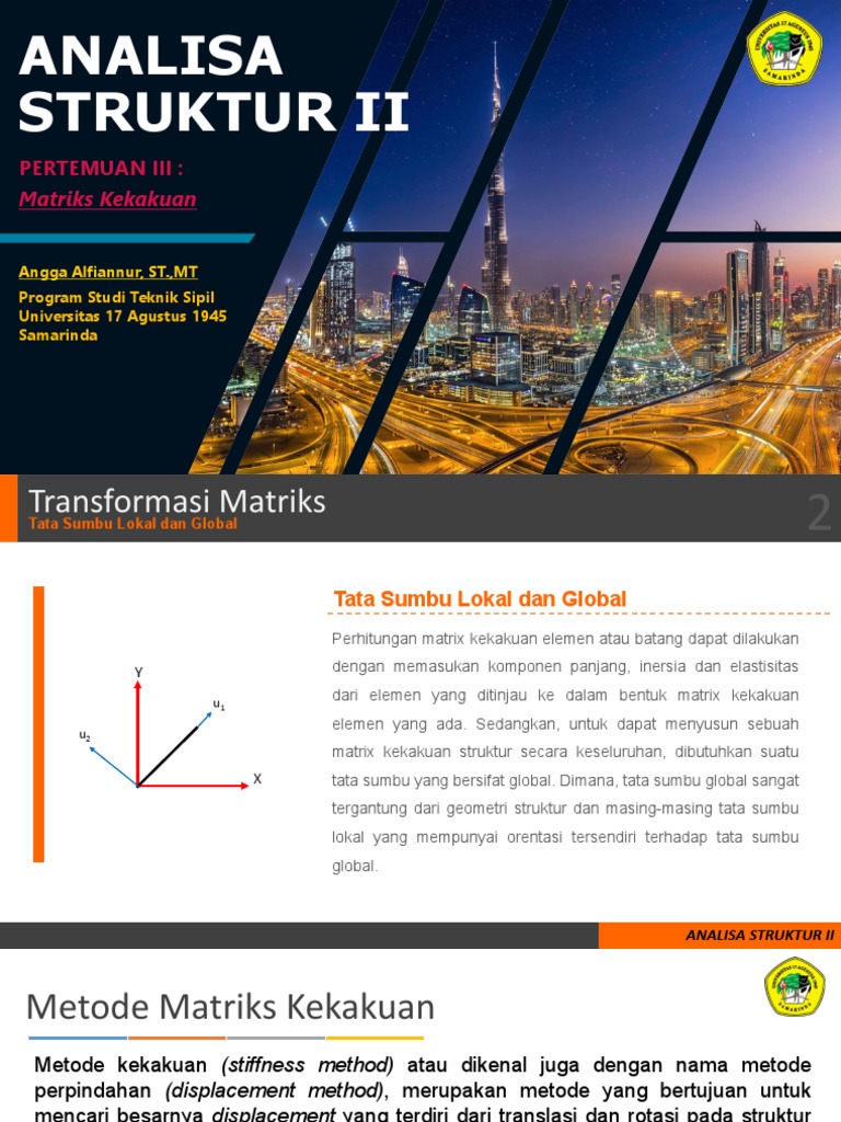ANSTRUK II (Pertemuan 3) Matrik Kekakuan Langsung | PDF