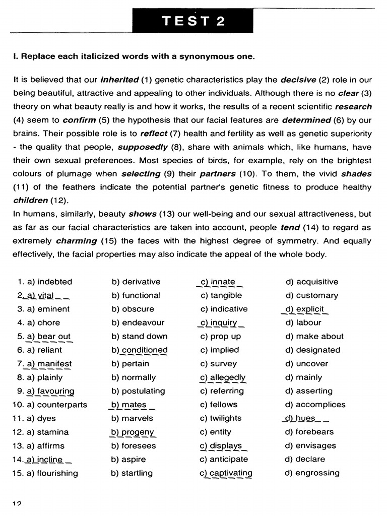 English Advanced Vocab and Structure | PDF