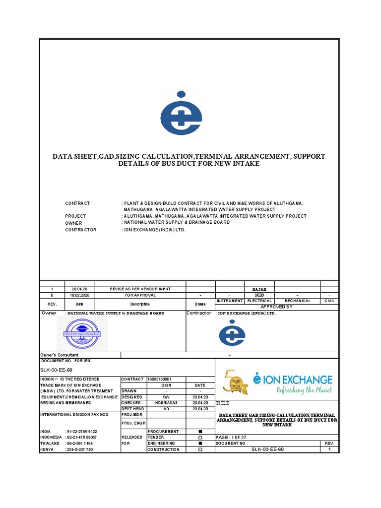 Revised Bus-Duct Data Sheet R1 | PDF | Insulator (Electricity ...