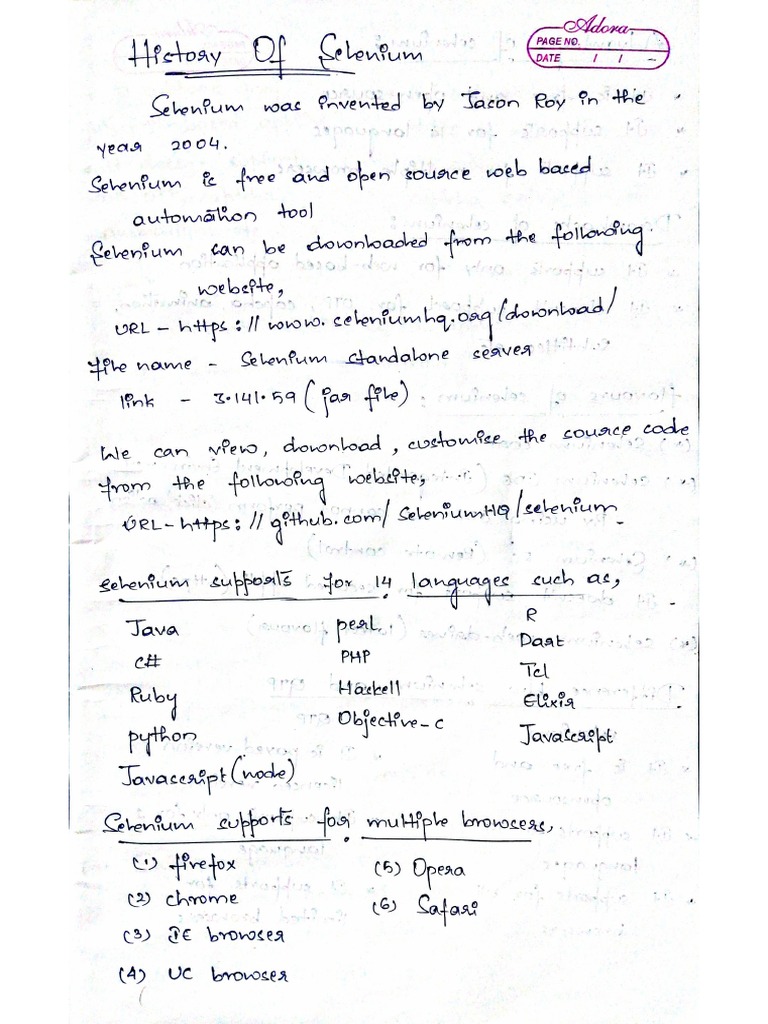Selenium Notes | PDF