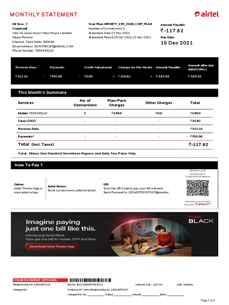Monthly Statement: This Month's Summary | PDF | Payments | Cheque