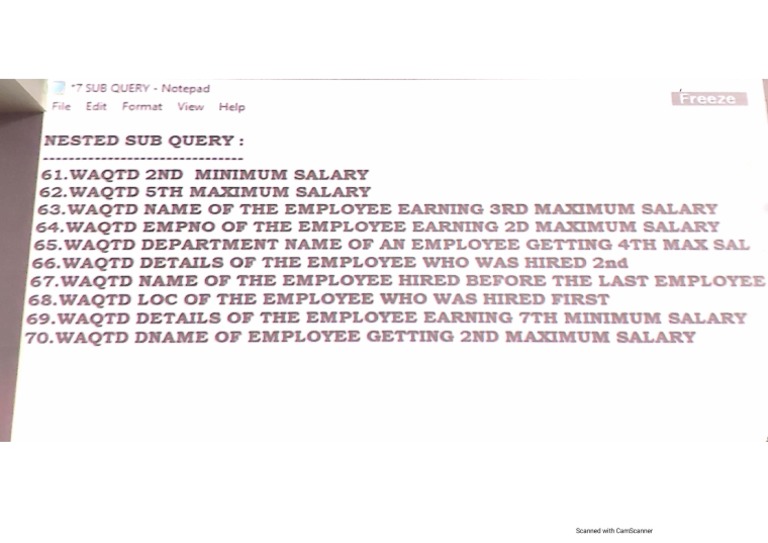 Topic - Nested SubQuery | PDF