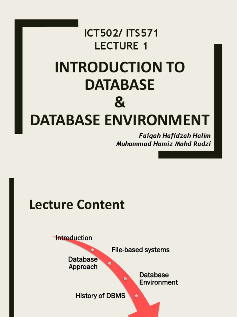 Lecture 1 - Introduction To DB AND DB Environment | PDF | Databases | Conceptual Model