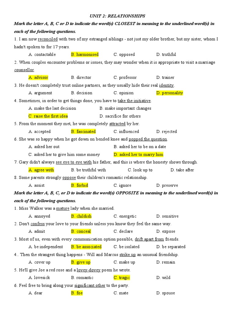 Unit 2 Vocab | PDF