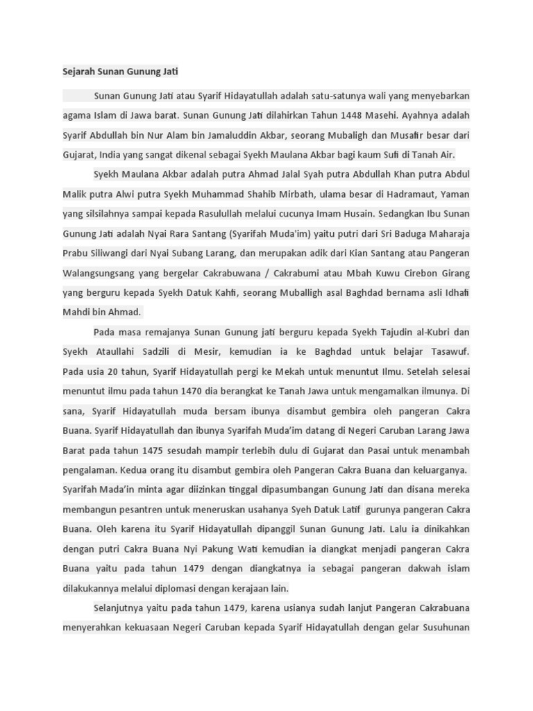 Sejarah Sunan Gunung Jati | PDF