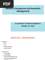Obstetric Emergency and Anesthetic Management | PDF | Fetus | Childbirth