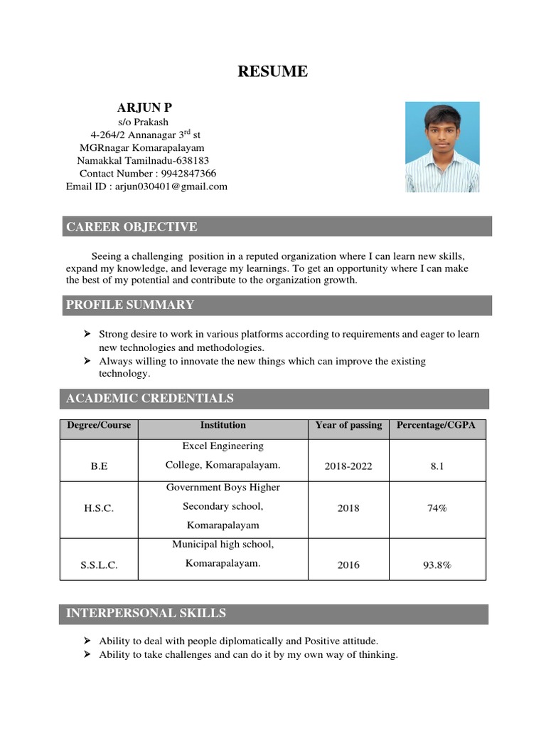Arjun Resume | PDF | Learning | Communication