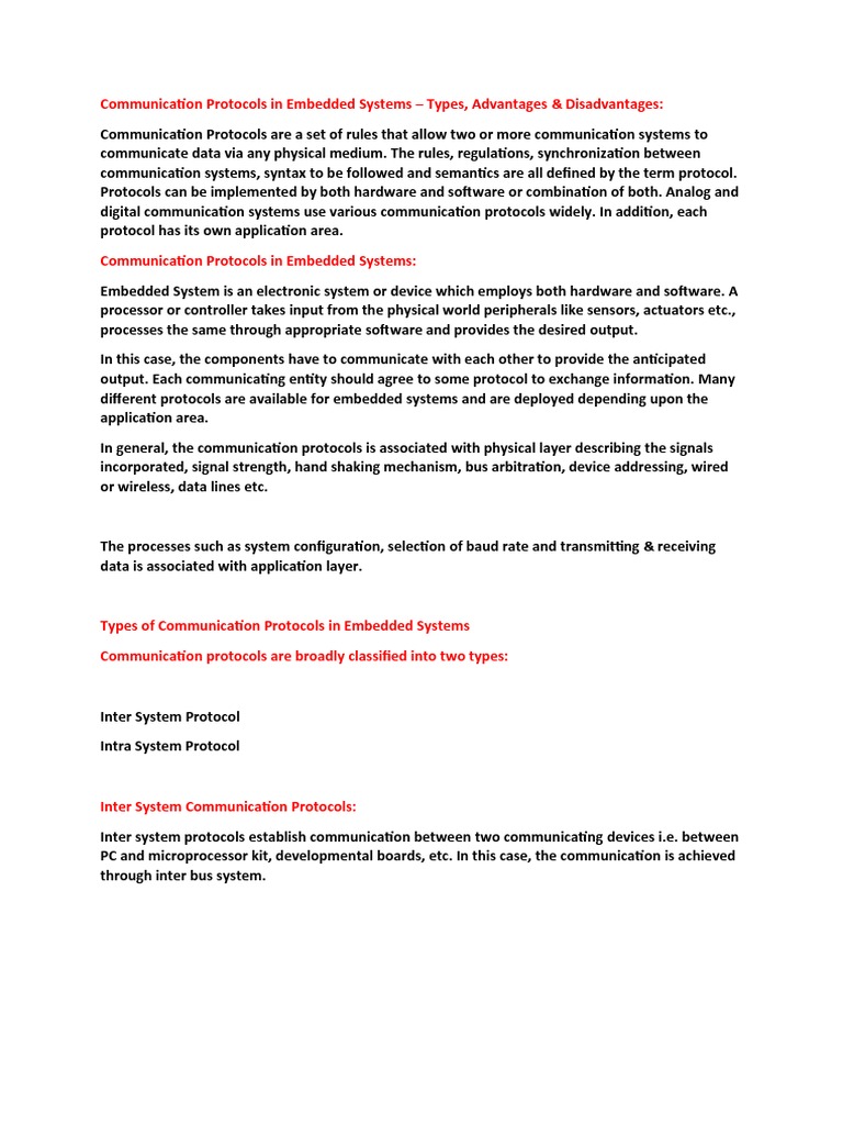 Use of Communication Protocols in Embedded Systems | PDF | Usb ...