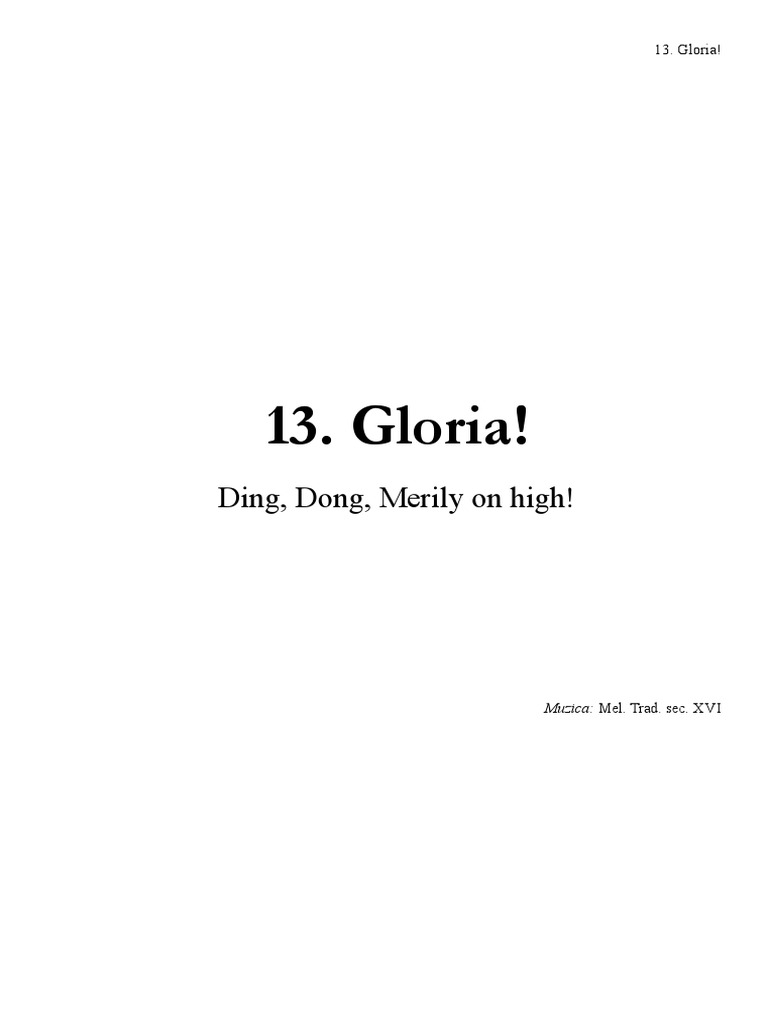 Gloria! - Ding Dong | PDF
