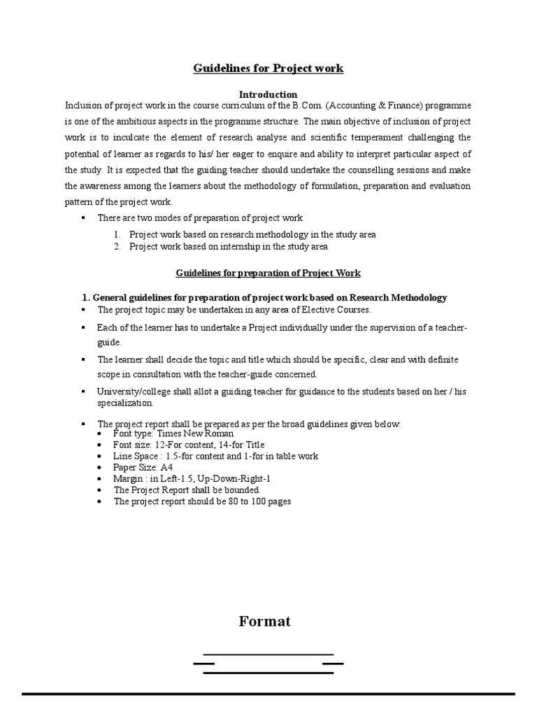 Guidelines For Project Work | PDF | Learning | Data