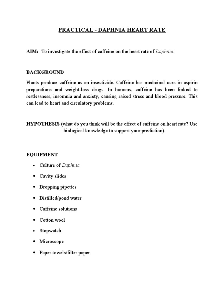 Practical 1 - Daphnia Heart Rate | PDF