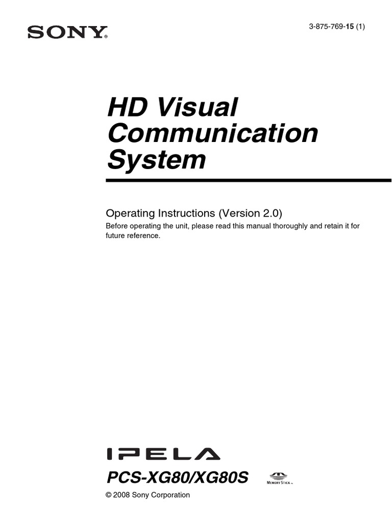 Operation Manual | PDF | Videotelephony | Electromagnetic Interference