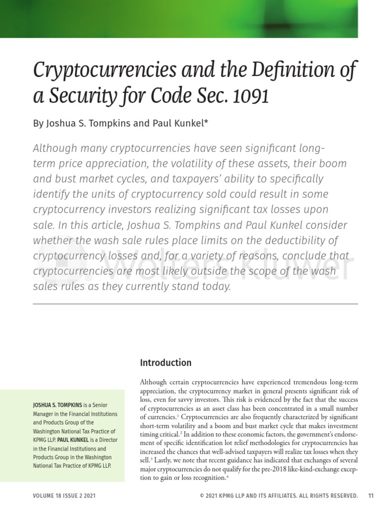 Cryptocurrencies and The Definition of | PDF | Cryptocurrency ...