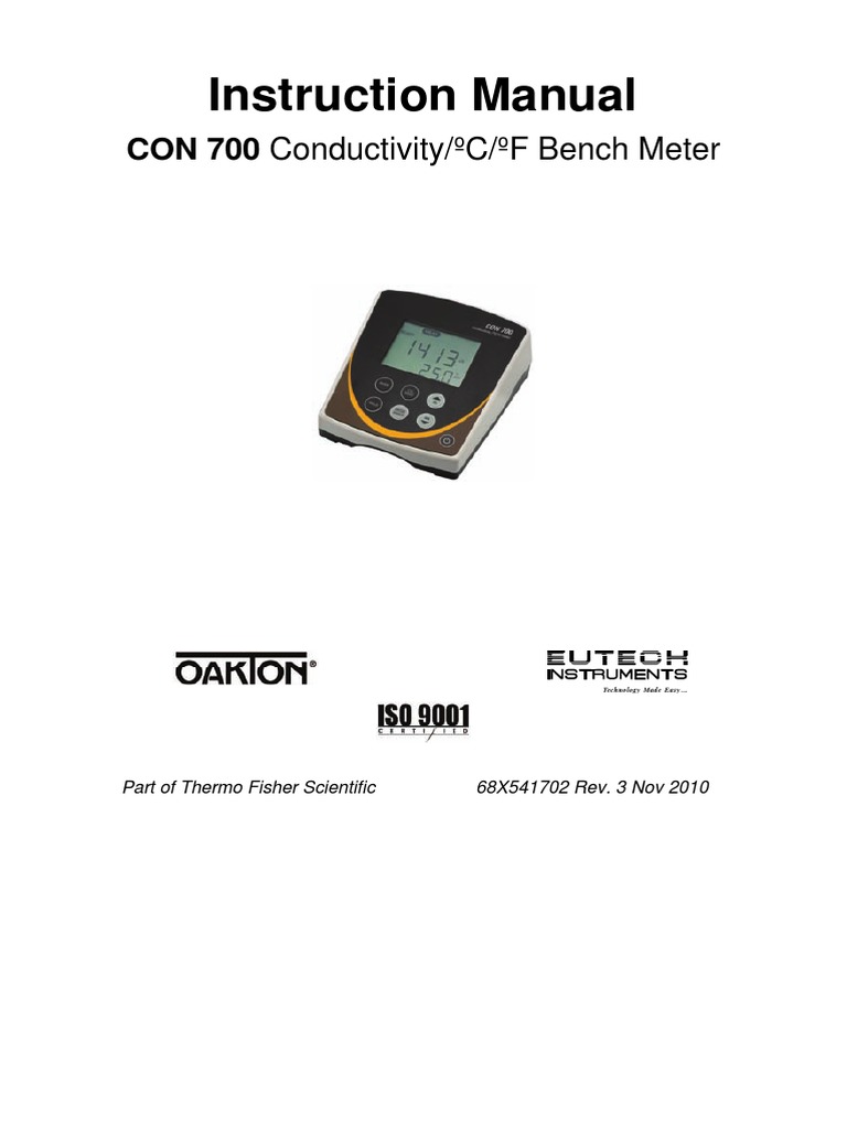 CON 700 Manual | PDF | Calibration | Temperature