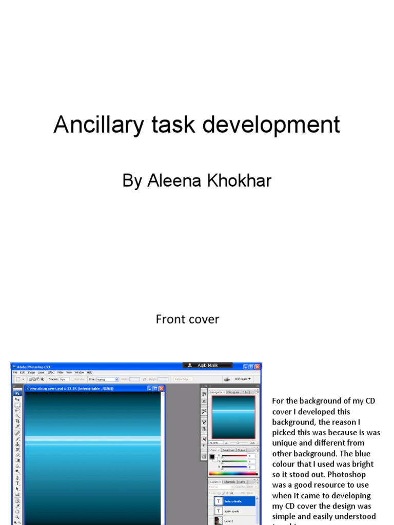 Ancillary Task Development: by Aleena Khokhar | PDF | Poster