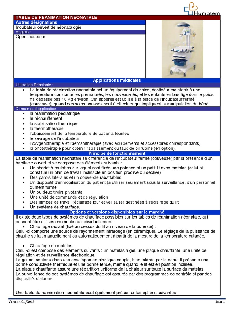 Table de Reanimation Neonatale | PDF | Médecine de soins intensifs ... Table de Reanimation Neonatale | PDF | Médecine de soins intensifs ...