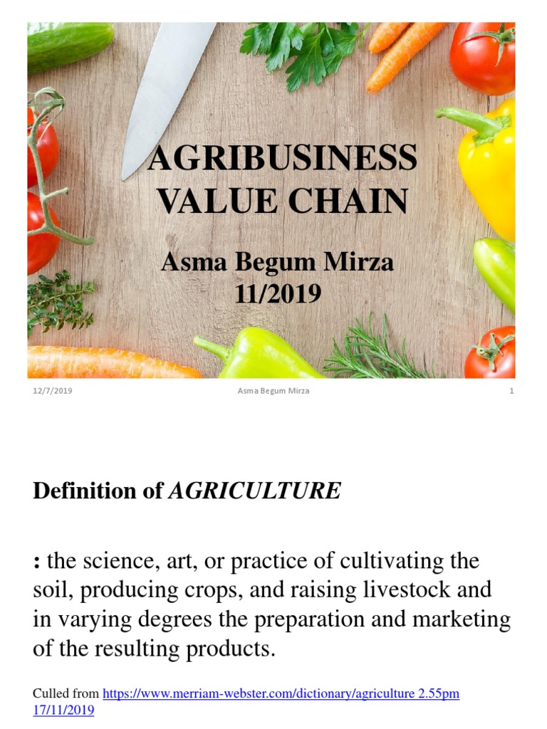 Agri Business Value Chain Pdf Value Chain Agriculture