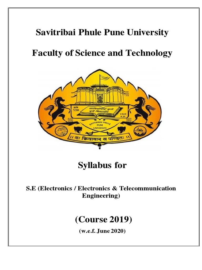 SPU Pune Syllabus for S.E. Electronics/E&TC Engineering 2019 Course ...