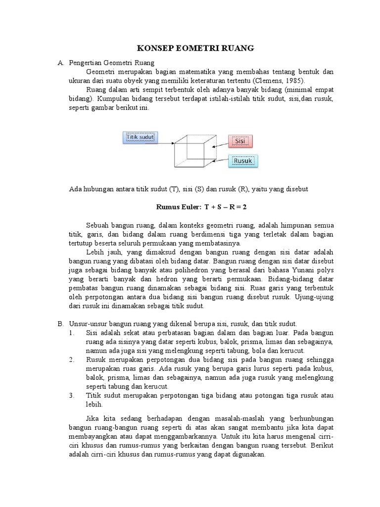 Konsep dan Jenis Bangun Ruang Geometri | PDF