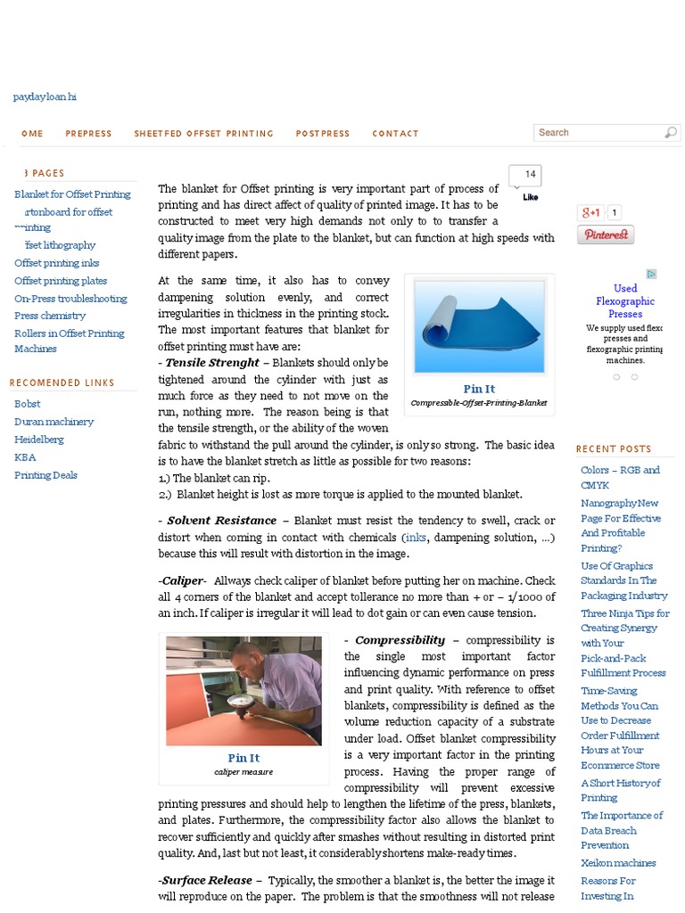 Blanket For Offset Printing - Offset Printing Technology - Offset ...