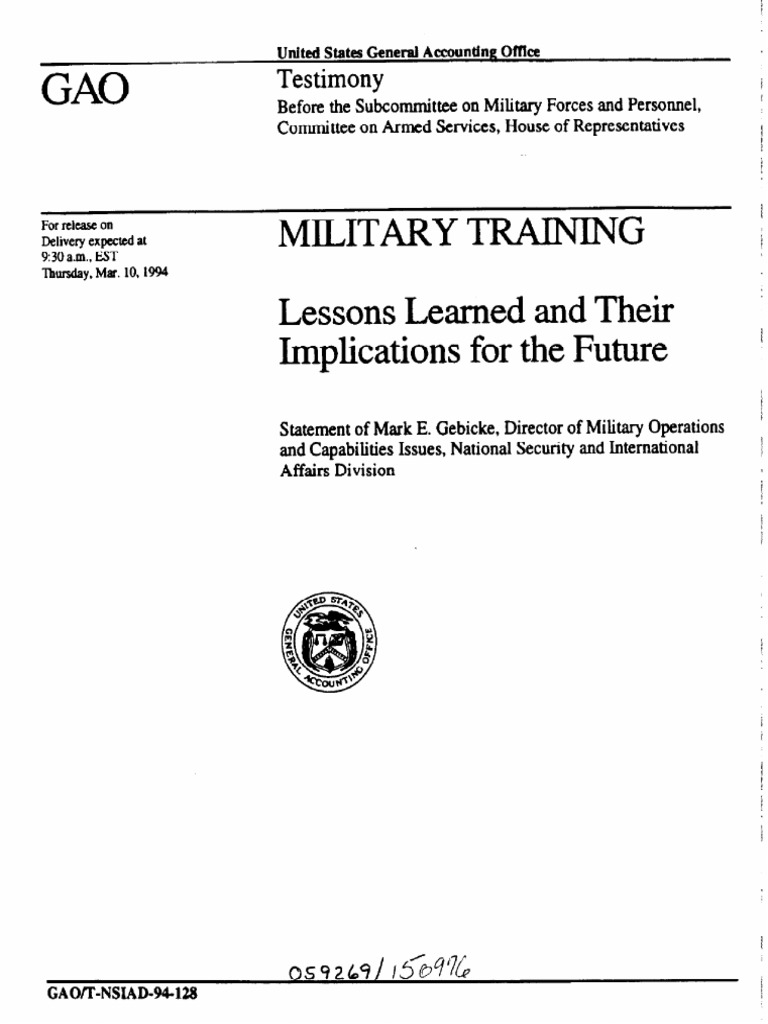 Military Lessons Learned and Their Implications For The Future | PDF ...