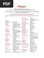 Comprehensive Ology Definitions List | PDF | Biology | Science