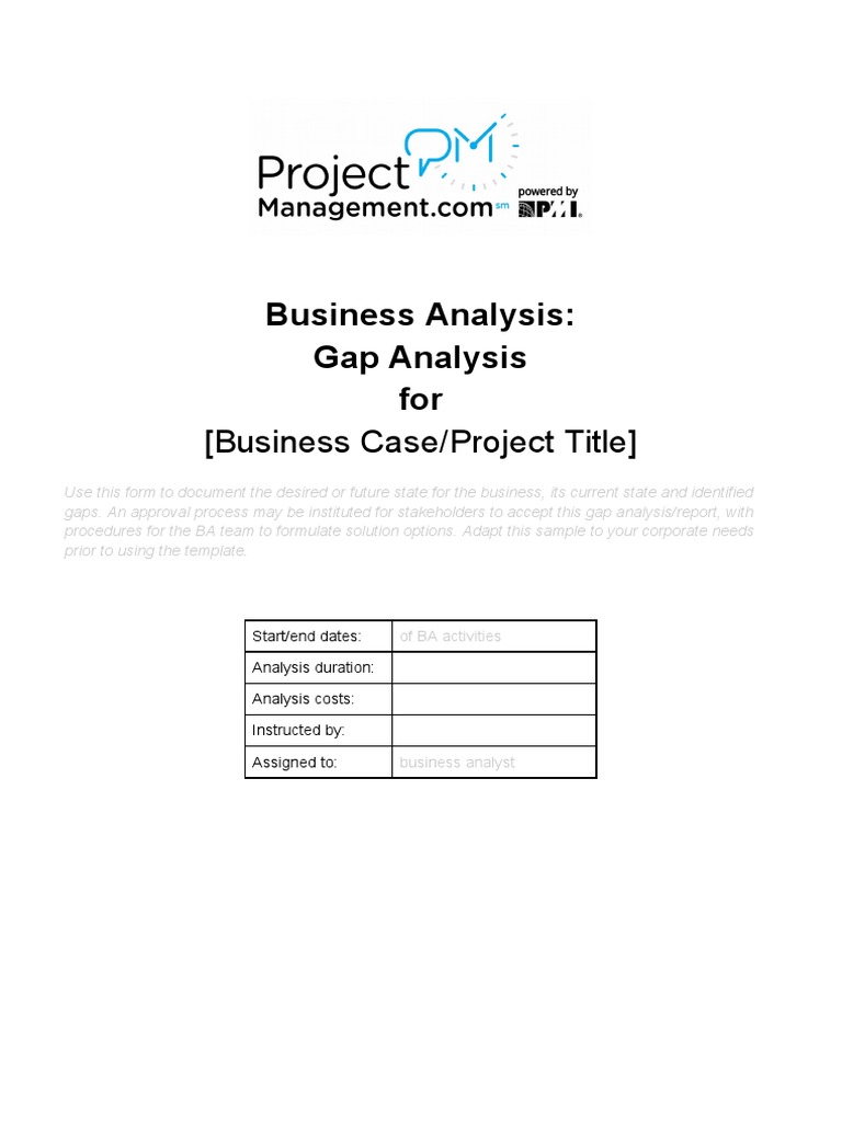 Business Analysis Gap Report Template | PDF | Business Analysis | Business