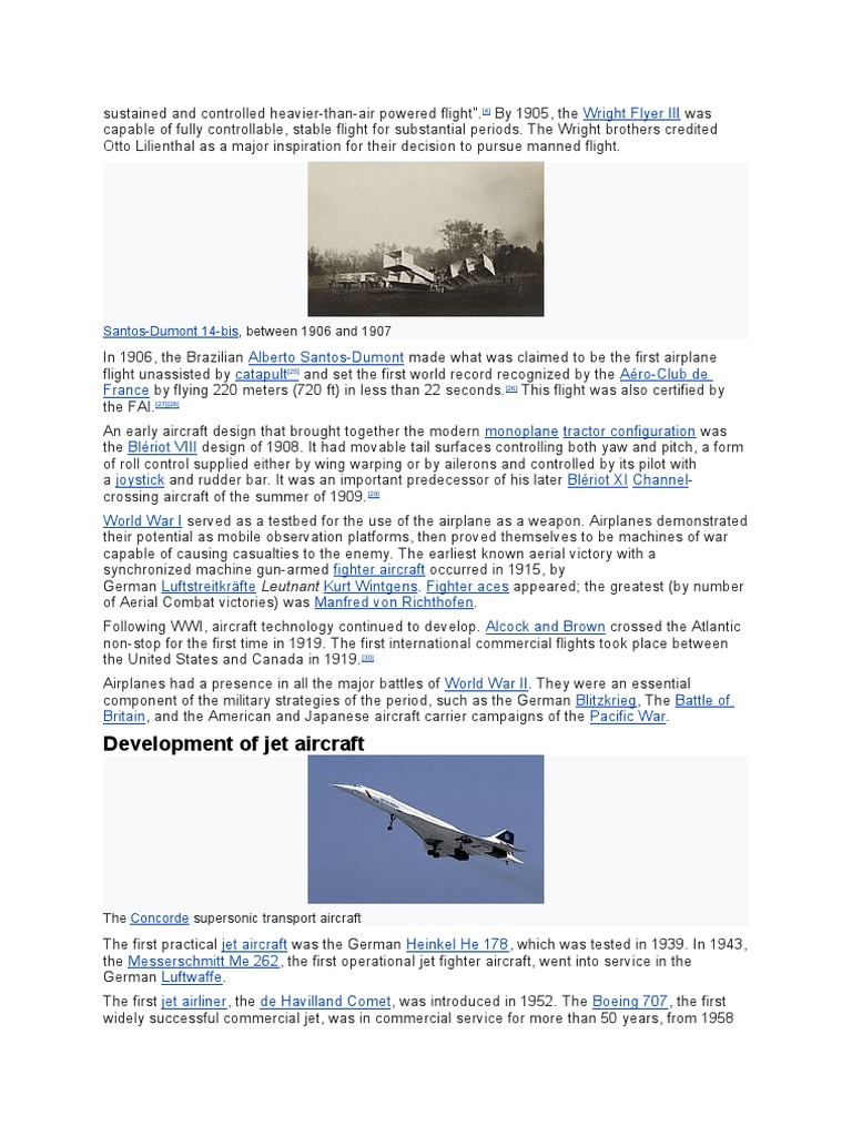 Development of Jet Aircraft: Santos-Dumont 14-Bis | PDF | Jet Engine ...