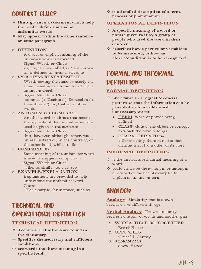 Context Clues: Operational Definition | PDF | Definition | Word