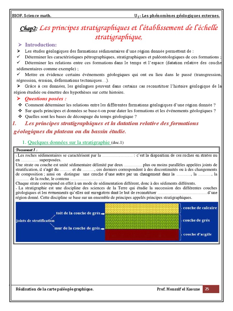 Principes de Stratigraphie et Échelles | PDF | Géologie | Échelle des ...