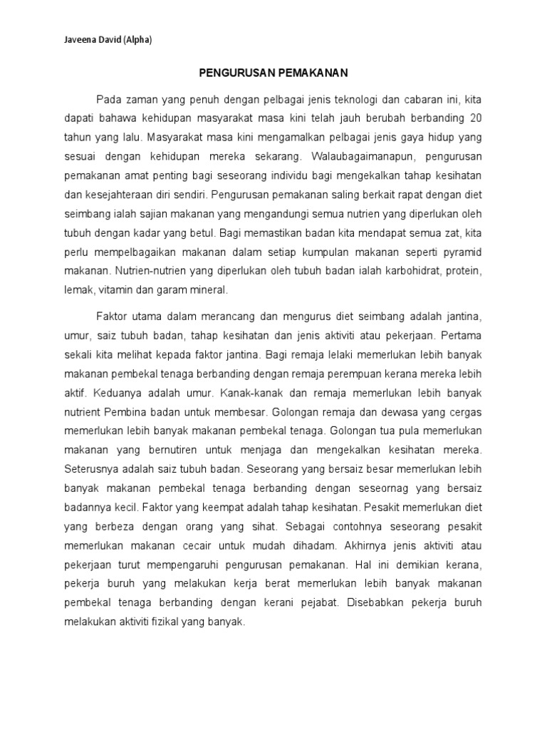 Pengurusan Pemakanan | PDF