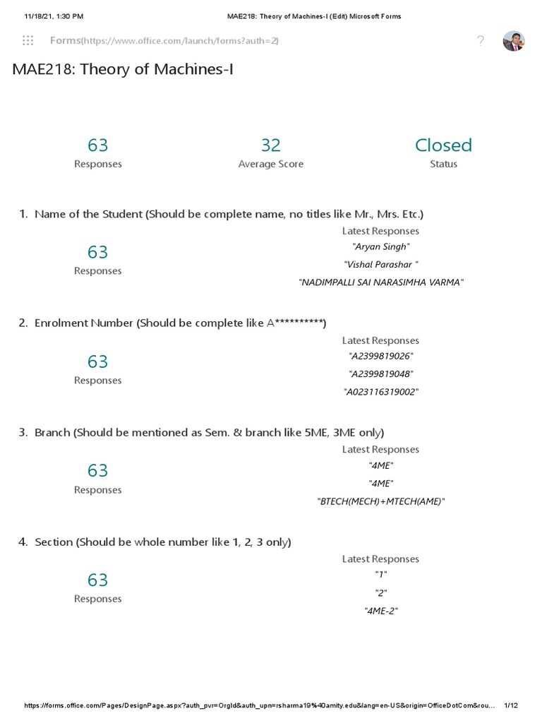 Theory of Machines-I (MAE218 - Minor Exam Solution | PDF | Rotation Around A Fixed Axis ...