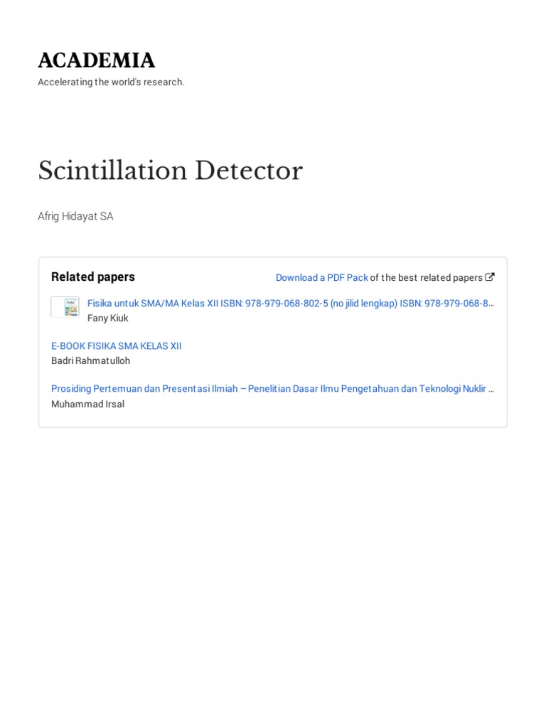 Panduan Lengkap Detektor Scintillation | PDF