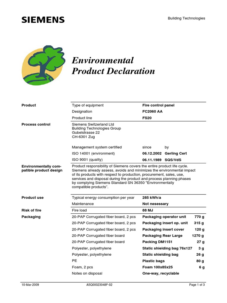 A6V10333266 - Environmental Product Declaration - FC2060-AA - en | PDF ...