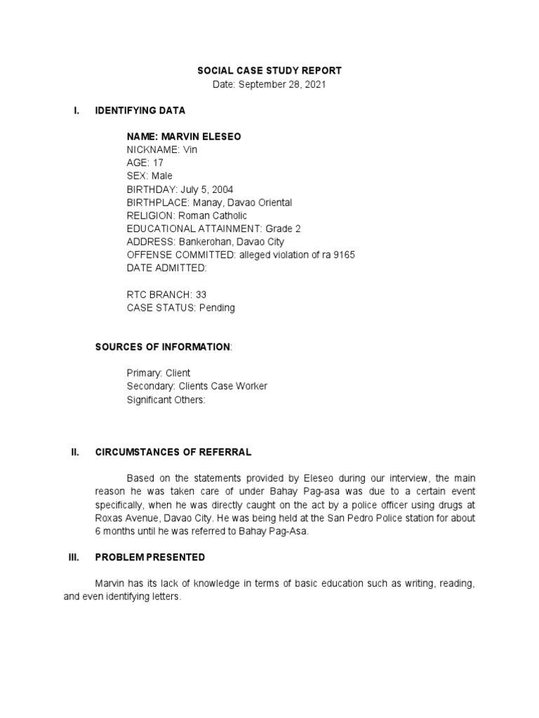 2nd - SOCIAL CASE STUDY REPORT | PDF | Psychology | Social Psychology