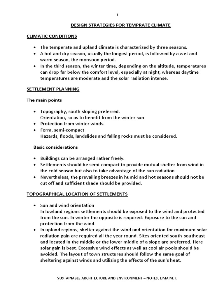 Design Strategies for Temperate Climate Homes | PDF | Building ...