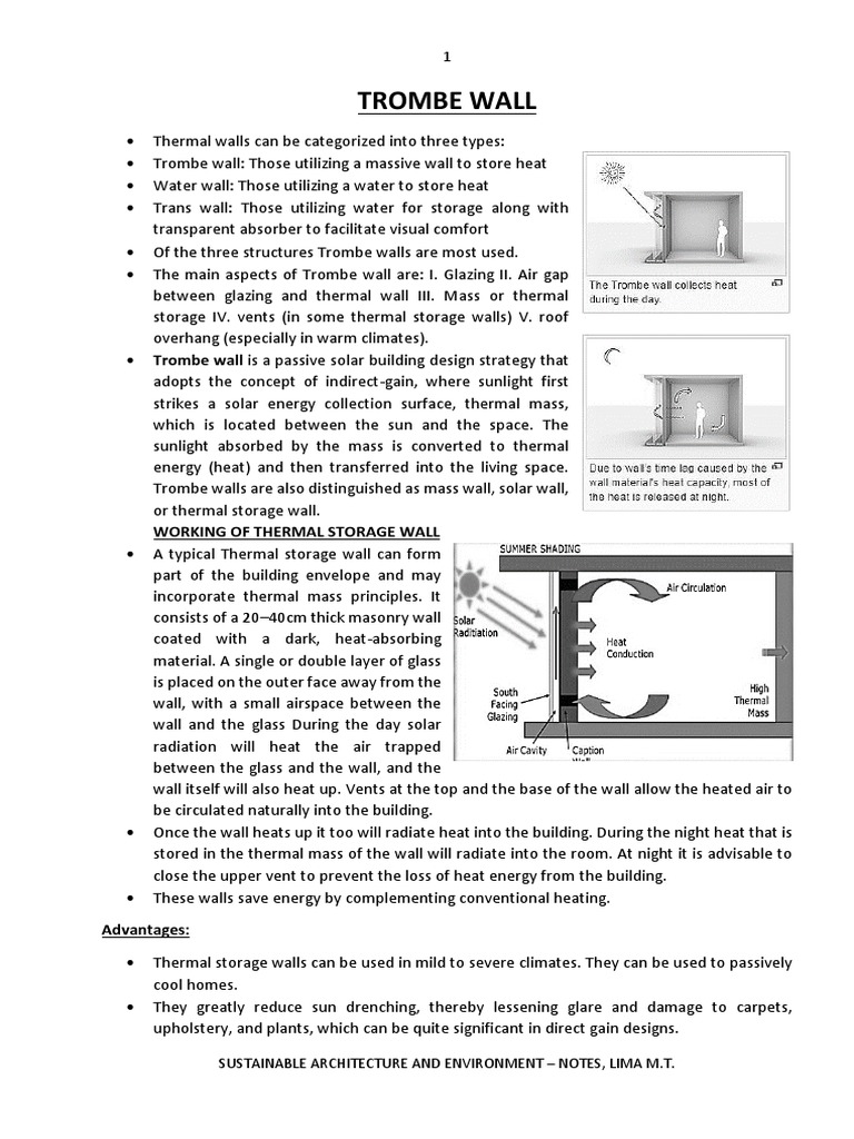 Trombe Wall: Trombe Wall Is A Passive Solar Building Design Strategy ...