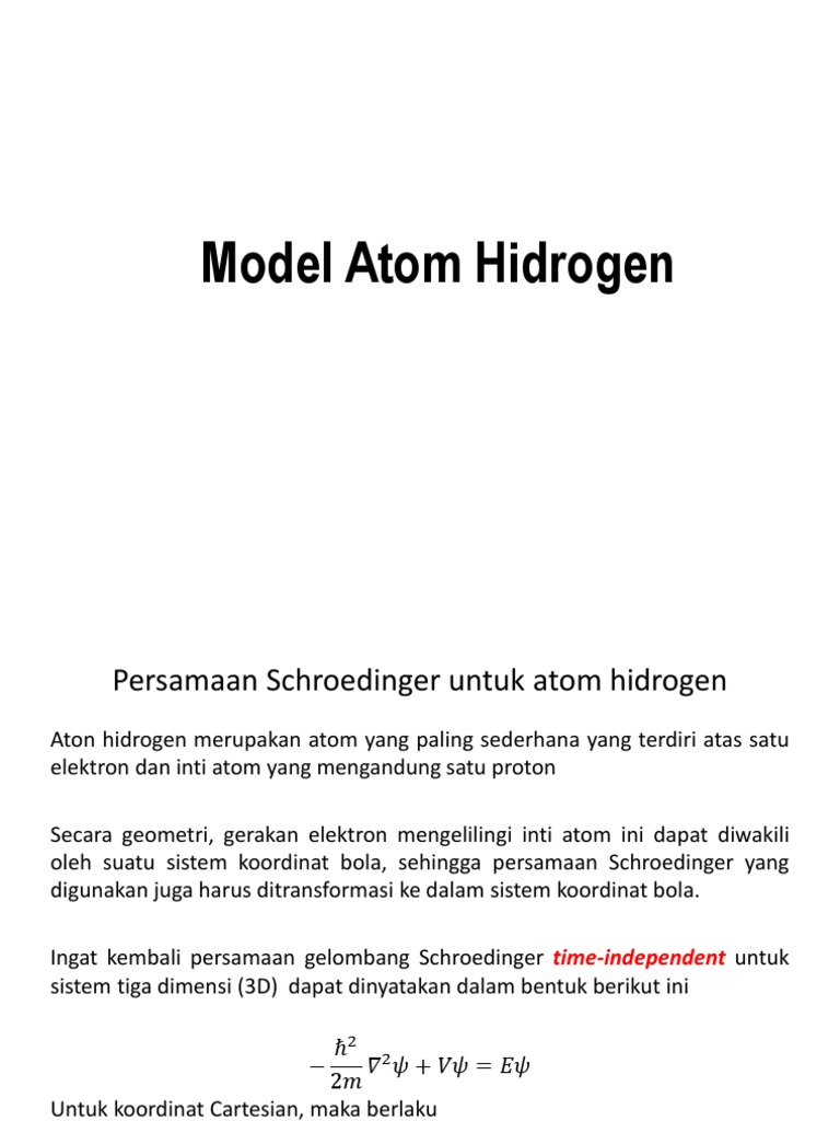 Model Atom Hidrogen | PDF