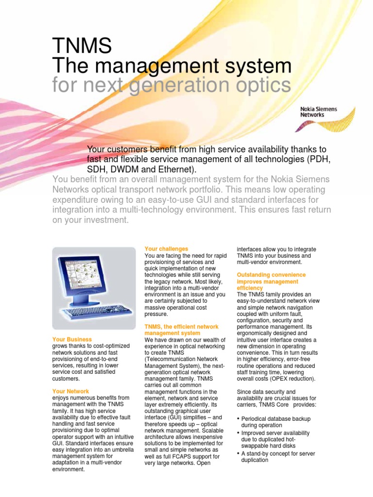 TNMS Brochure | PDF | Graphical User Interfaces | Computer Network