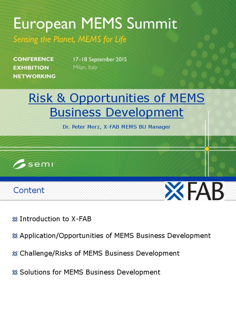 03 - Peter Merz - X-Fab | PDF | Microelectromechanical Systems ...