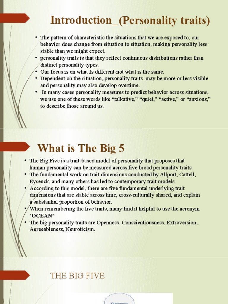 Perosnality Traits | PDF | Extraversion And Introversion | Cognition