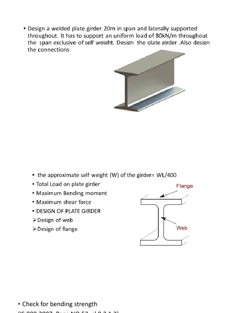Design Steps of Plate Girder | PDF